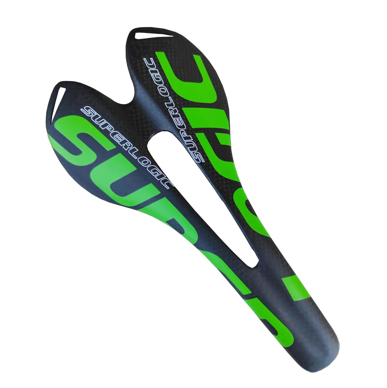 Superlogic 3K карбоновое седло для шоссейных и MTB велосипедов green