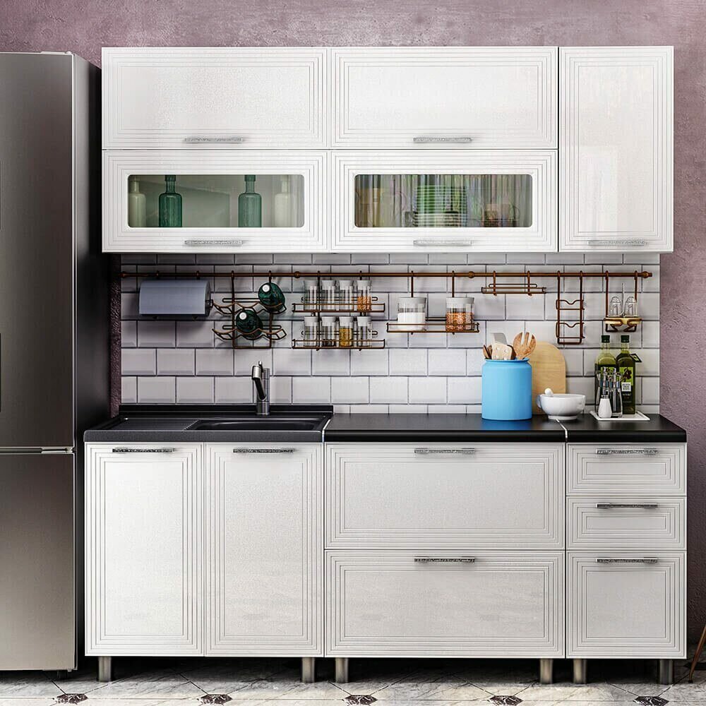 Кухня «Монро» (Белый) МДФ 2,0 м БТС