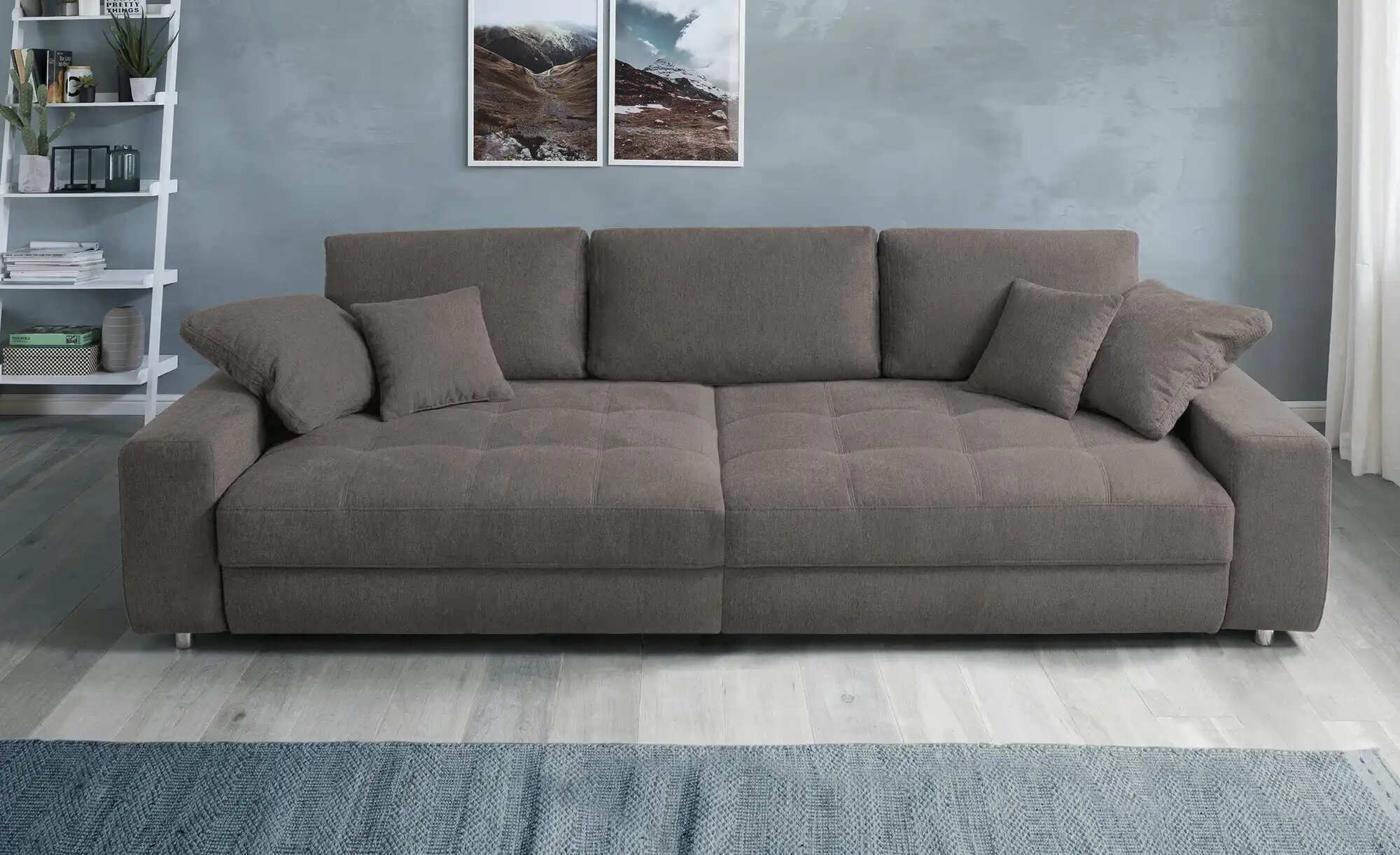 Диван модульный Harizma-Mebel "Вильгельм-Лофт мод5", еврокнижка, текстиль, коричневый