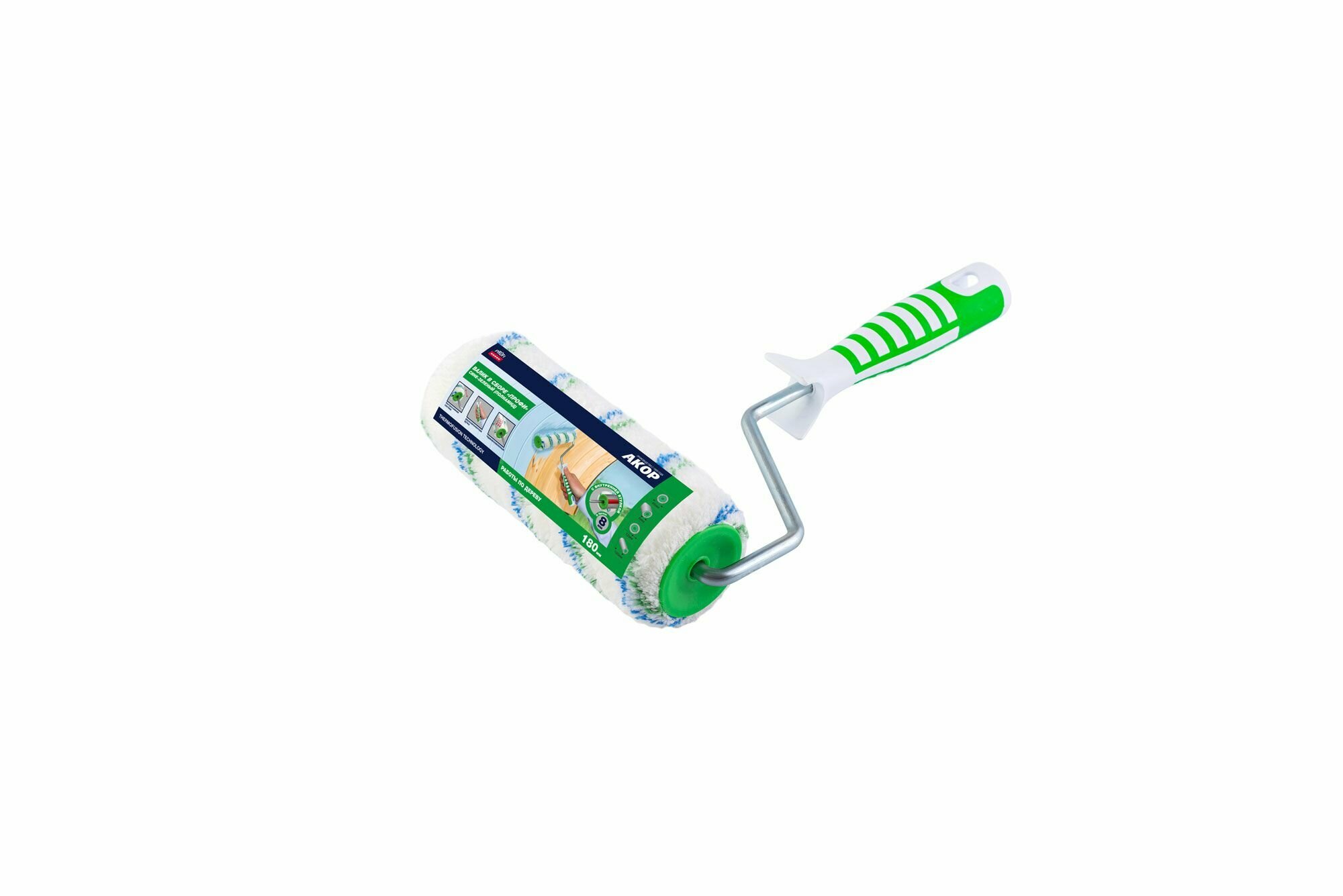 Акор профи валик для работ по дереву 2-х компонентная ручка полиамид сине-зеленый D8 мм L240 мм