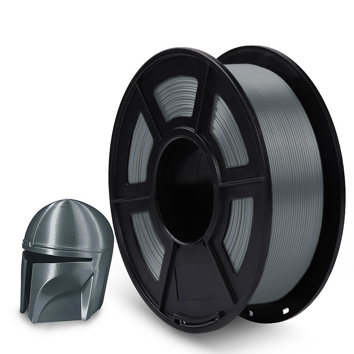 Филамент NVPRINT Silk PLA+ Grey для 3D печати диаметр 1.75мм длина 330 метров масса 1 кг