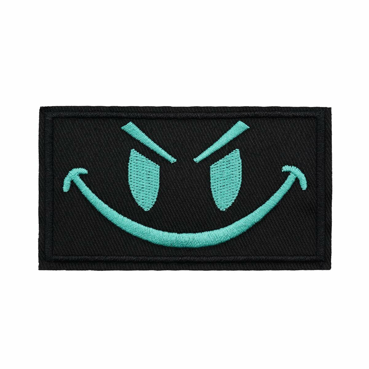 Термоаппликация на одежду, заплатка 'Прямоугольник с улыбкой' 90х50 мм, цвет зелено-черный, 2 штуки