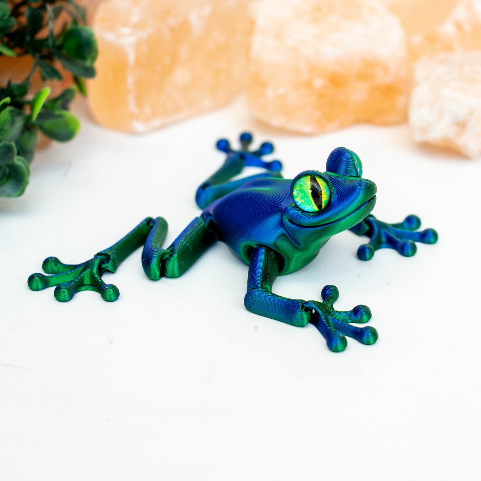 Подвижная лягушка антистресс с живыми глазами шелковая