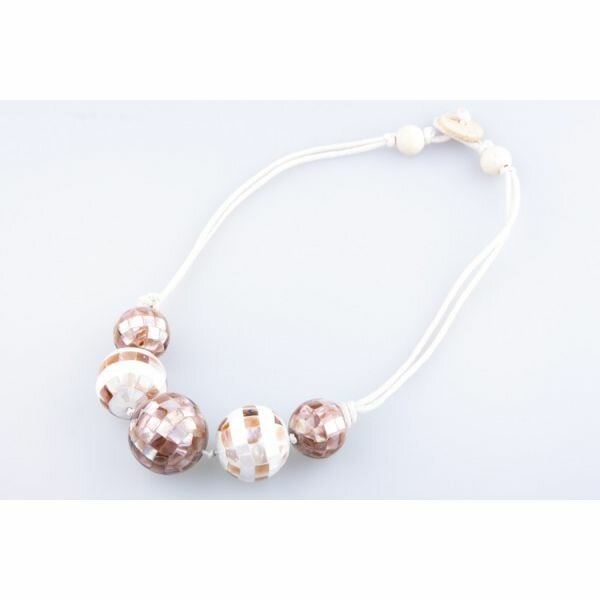 Колье, перламутр, дерево