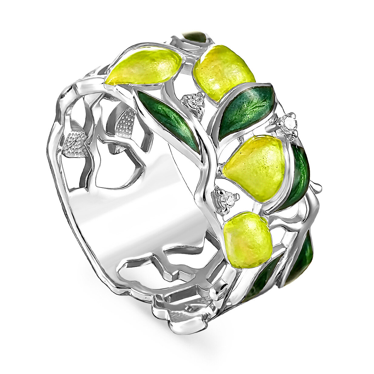 Кольцо, серебро, 925 проба, бриллиант