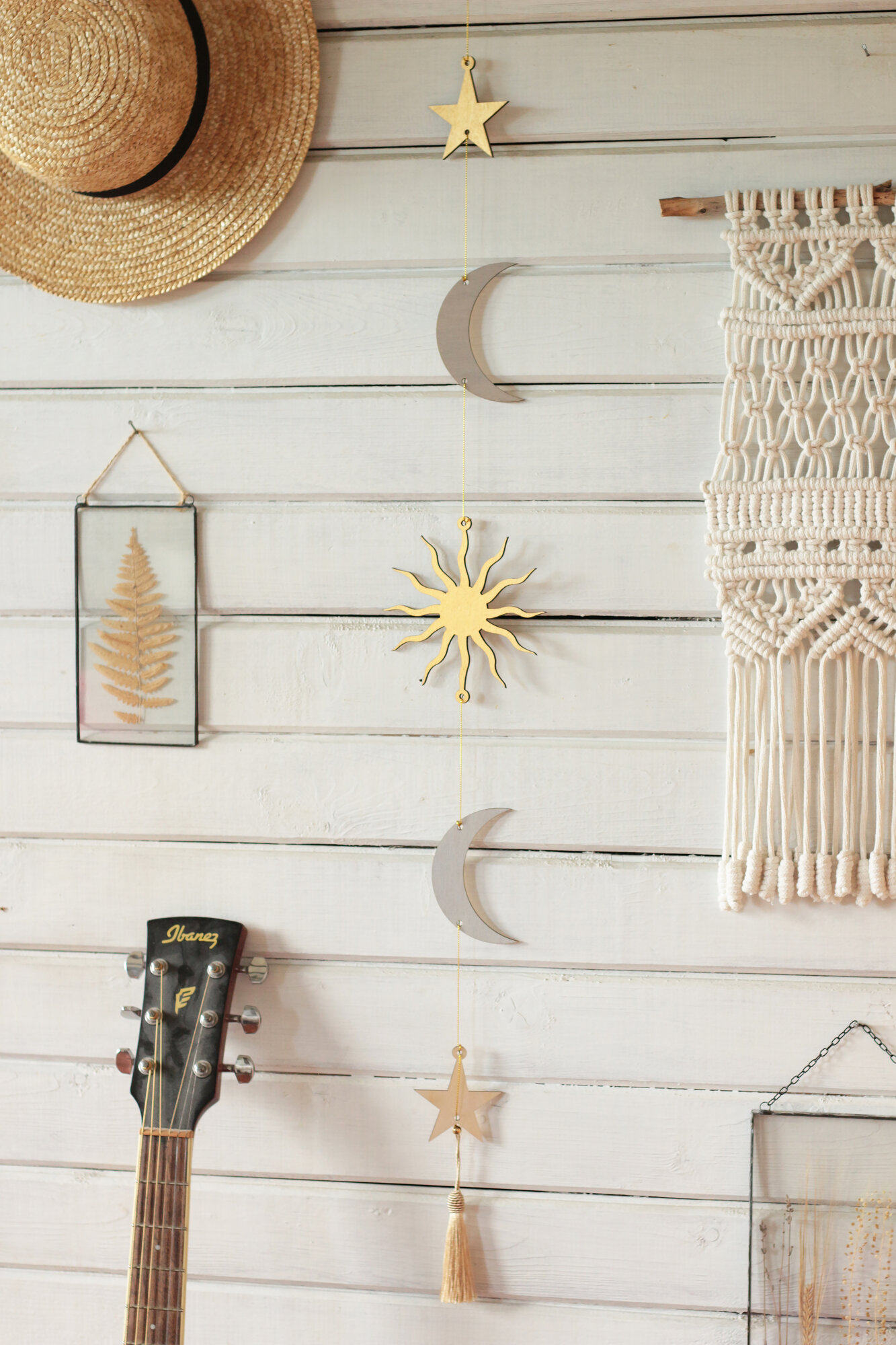 Бохо декор на стену "Фазы луны и звезды'