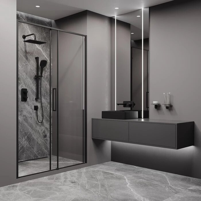 Встраиваемый смеситель с двумя выходами управлением Push Control, черный матовый Slide IDDIS SL SLIBLBTi67