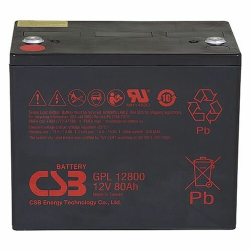 Аккумуляторная батарея CSB GPL12800 для ИБП 12В, 80Ач