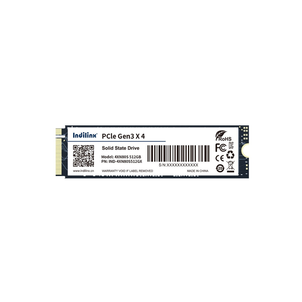 Накопитель SSD INDILINX 512Gb IND-4XN80S512GX (M.2 2280 PCI-E Gen3.0x4 NVMe, R/W 2300/1500MB/s, 400TBW, RTL) (IND-4XN80S512GX)