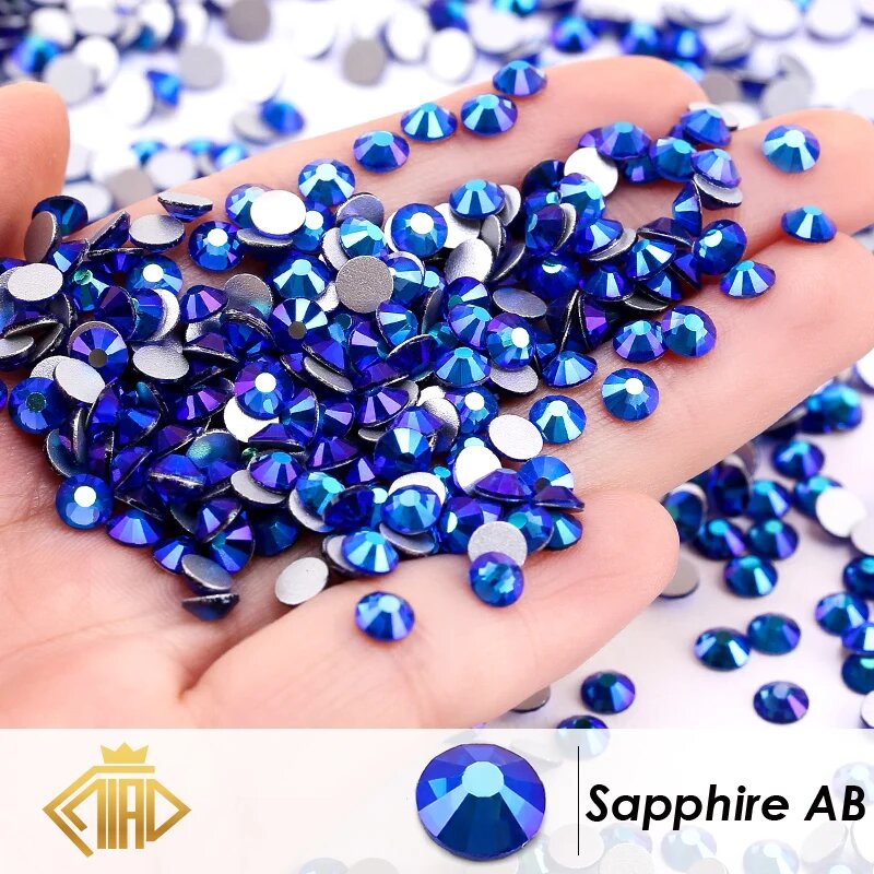 Стразы Sapphire AB синие, набор SS30-288шт