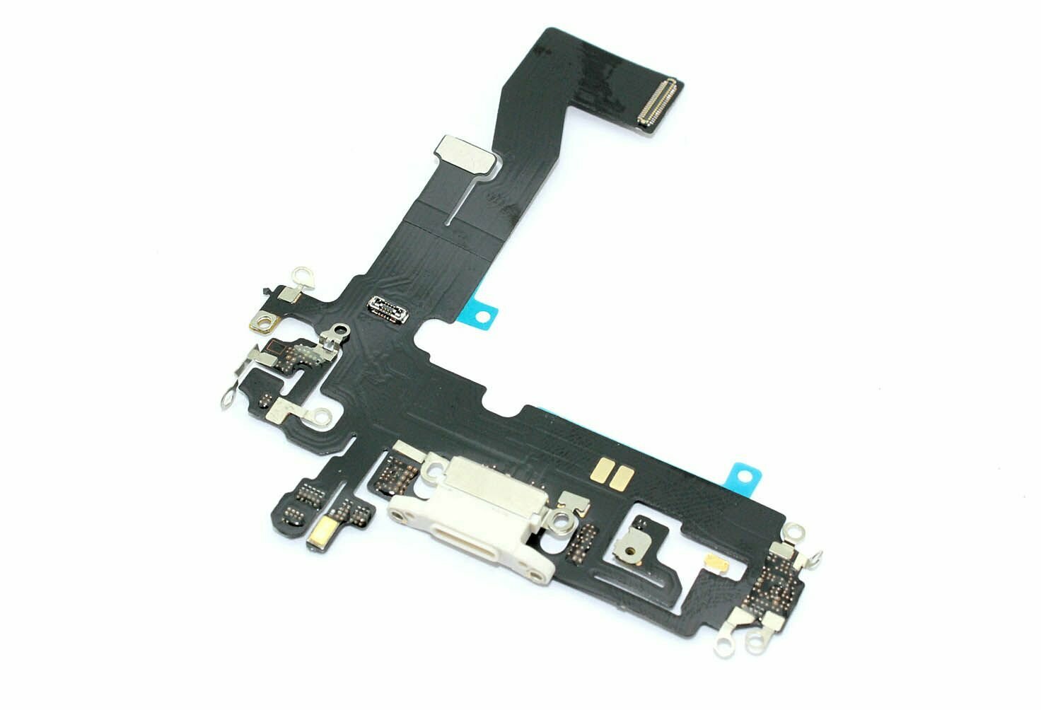 Шлейф разъема зарядки и микрофоном для телефона Apple iPhone 12, iPhone 12 Pro, белый