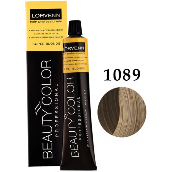 Краска для волос Lorvenn Beauty Color Professional Super Blonds, тон 1089