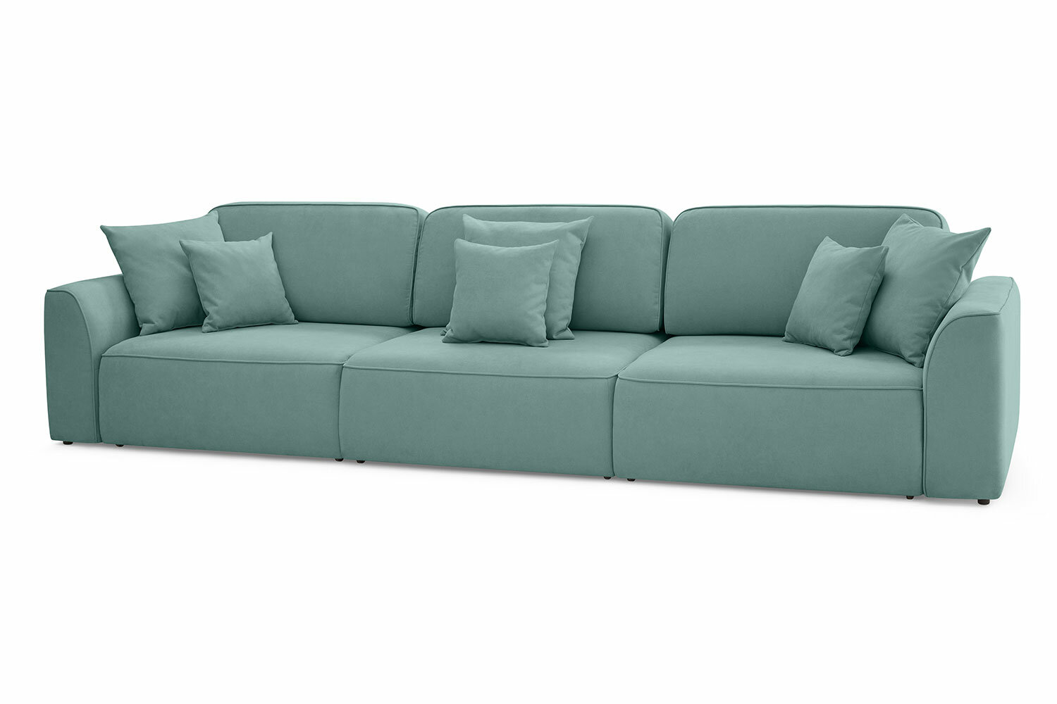 Диван-кровать SOLANA Сиэтл, велюр, 351х86х124 см, прямой, цвет ментоловый