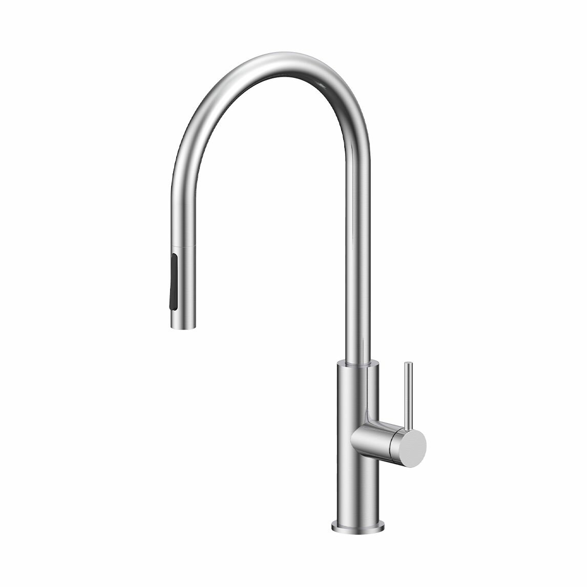 Смеситель для кухни с выдвижным изливом Paulmark SENSO нержавеющая сталь, Se215180-BS