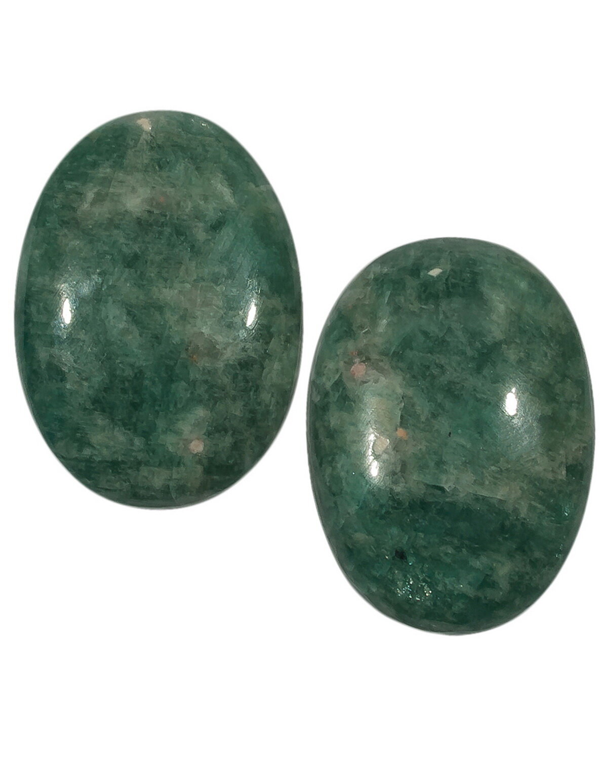 Кабошон из Амазонита (пара), размер: 24х17х4 мм, натуральный минерал.