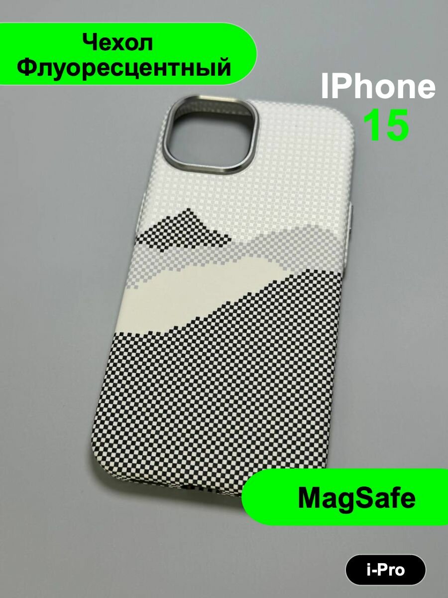 Чехол на iphone 15, защитный кейс LUXO на айфон 15 под карбон , soft-touch , с рисунком