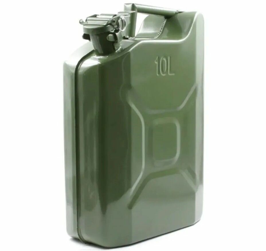 Канистра 10л стальная (прижимная крышка с фиксатором) цвет оливковый
