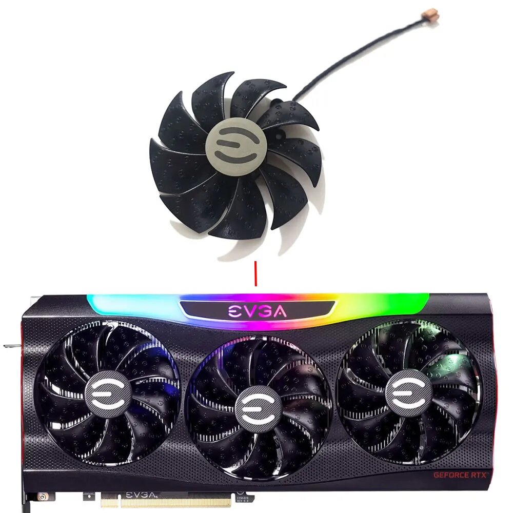 LS Вентилятор охлаждения видеокарты PLD09220S12H для EVGA RTX 3090, RTX 3080TI, RTX 3080, RTX 3070TI, RTX 3070 FAN-B