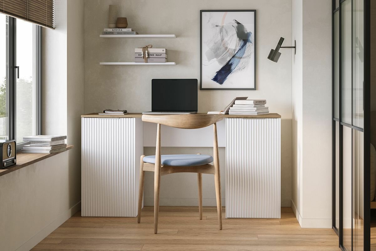 Стол письменный Салерно 3 Белый для документов для книг 150*75*60