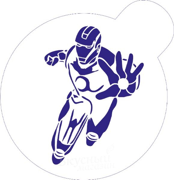 Трафарет для мастики/марципана Железный человек T127 (Набор из 3 шт.)