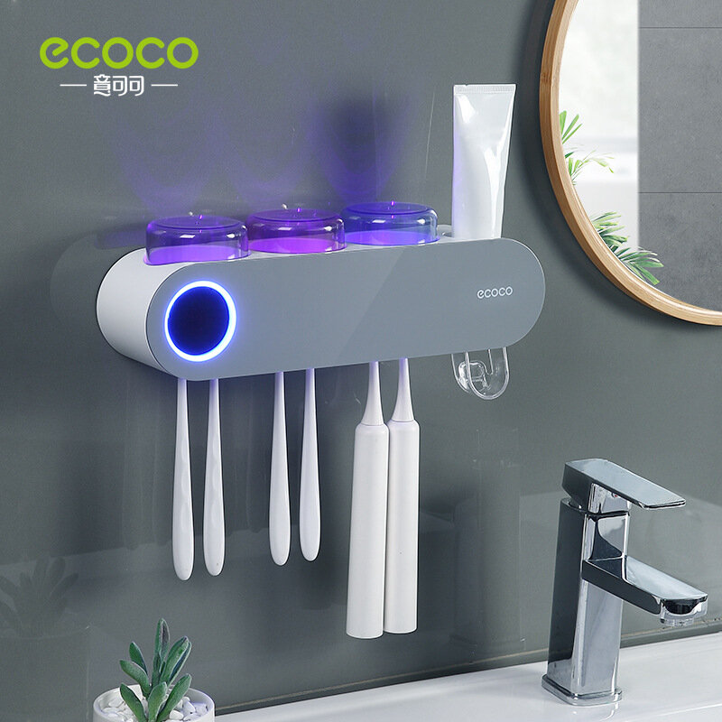 Стерилизатор зубной щетки Ecoscart Smart Sterilization, настенный, пластик, скандинавский серый