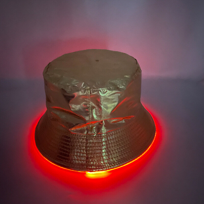 Шляпа рыбацкая, светящаяся, красная, золотая, для фестивалей