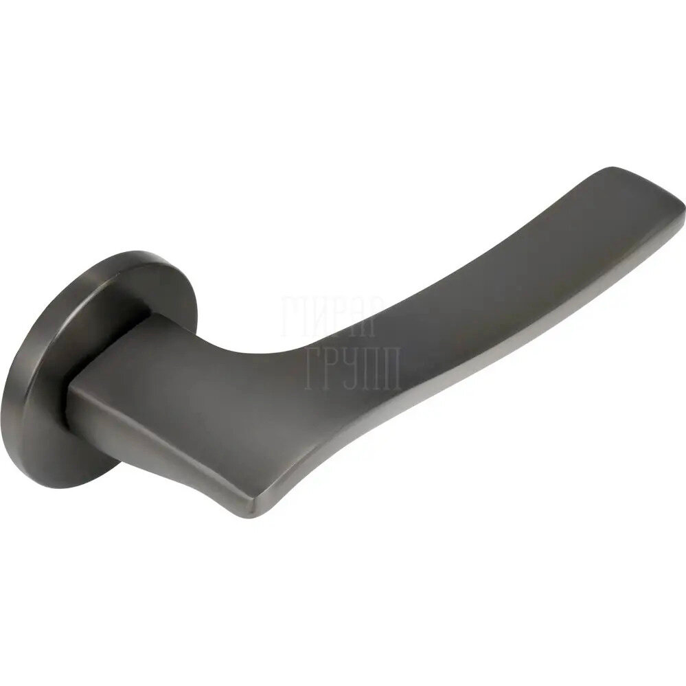 Дверная ручка на круглой розетке ADDEN BAU "LYRE" S-489 графит