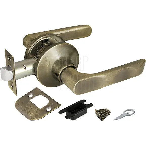 Дверная ручка-защелка Punto (Пунто) DK624 (без фик.) античная бронза