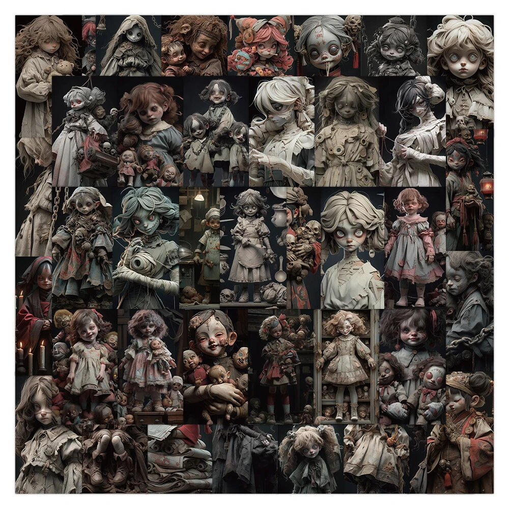 Наклейки Horror Dark Ghost Doll 60PCS