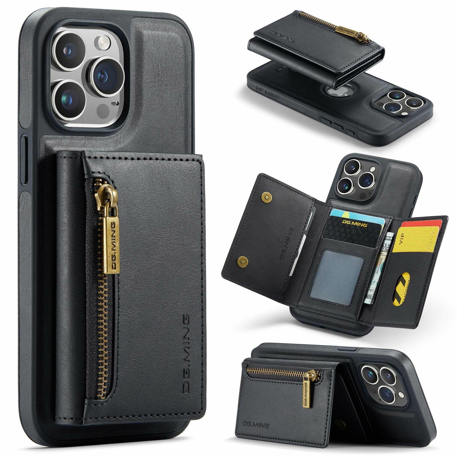 Подходит для Apple iPhone 15 Pro Магнитные пряжки, кронштейны, сейсмостойкие, RFID - замки, новинки, Многофункциональная визитница.