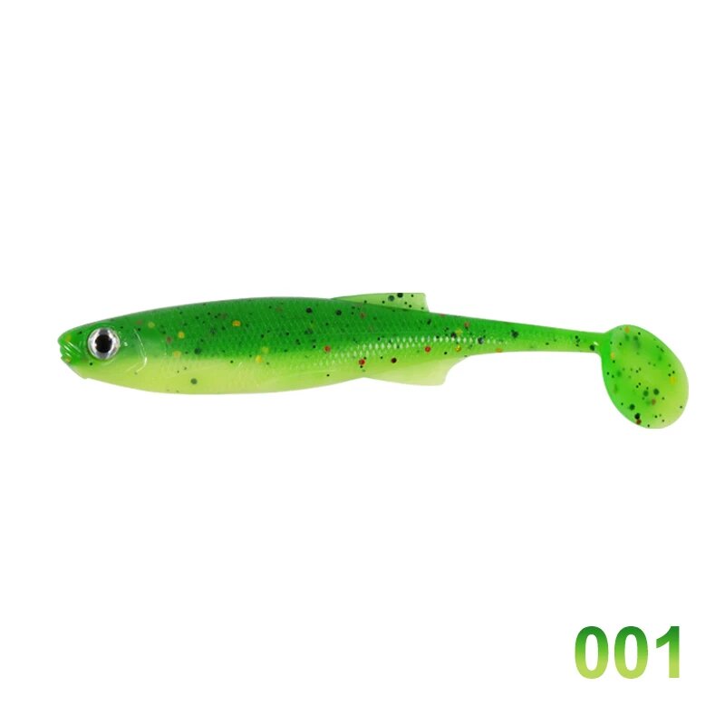 D1 T-tali Силиконовые приманки черви 75 мм/4г, 100 мм/7,5г для ловли окуня 5 шт. Зеленый, 75mm 4g, 001