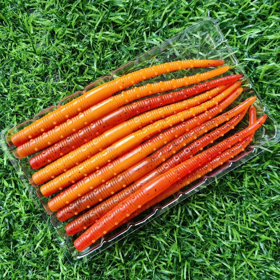 MUKUN набор искусственных червей для рыбалки 10 шт. Оранжевый, GD29 10PCS 06