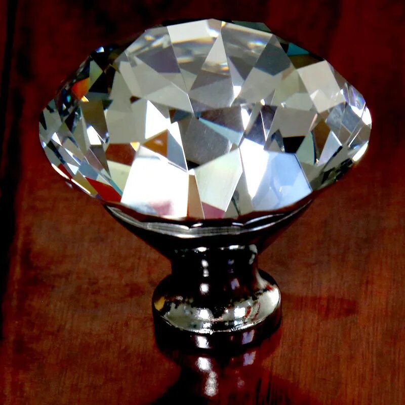 Хрустальные ручки для шкафов Dexule silver clear 60mm