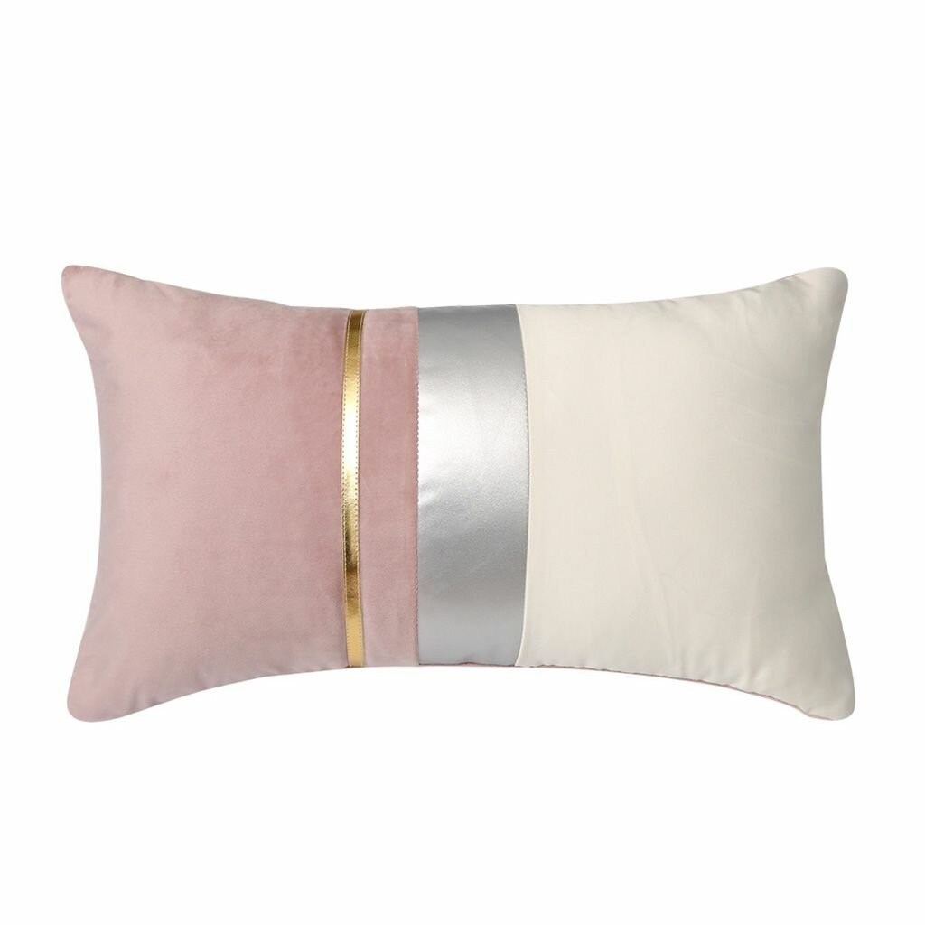 Бархатная подушка в стиле пэчворк с цветными блоками для чехла полосатой подушкой из искусственной кожи C