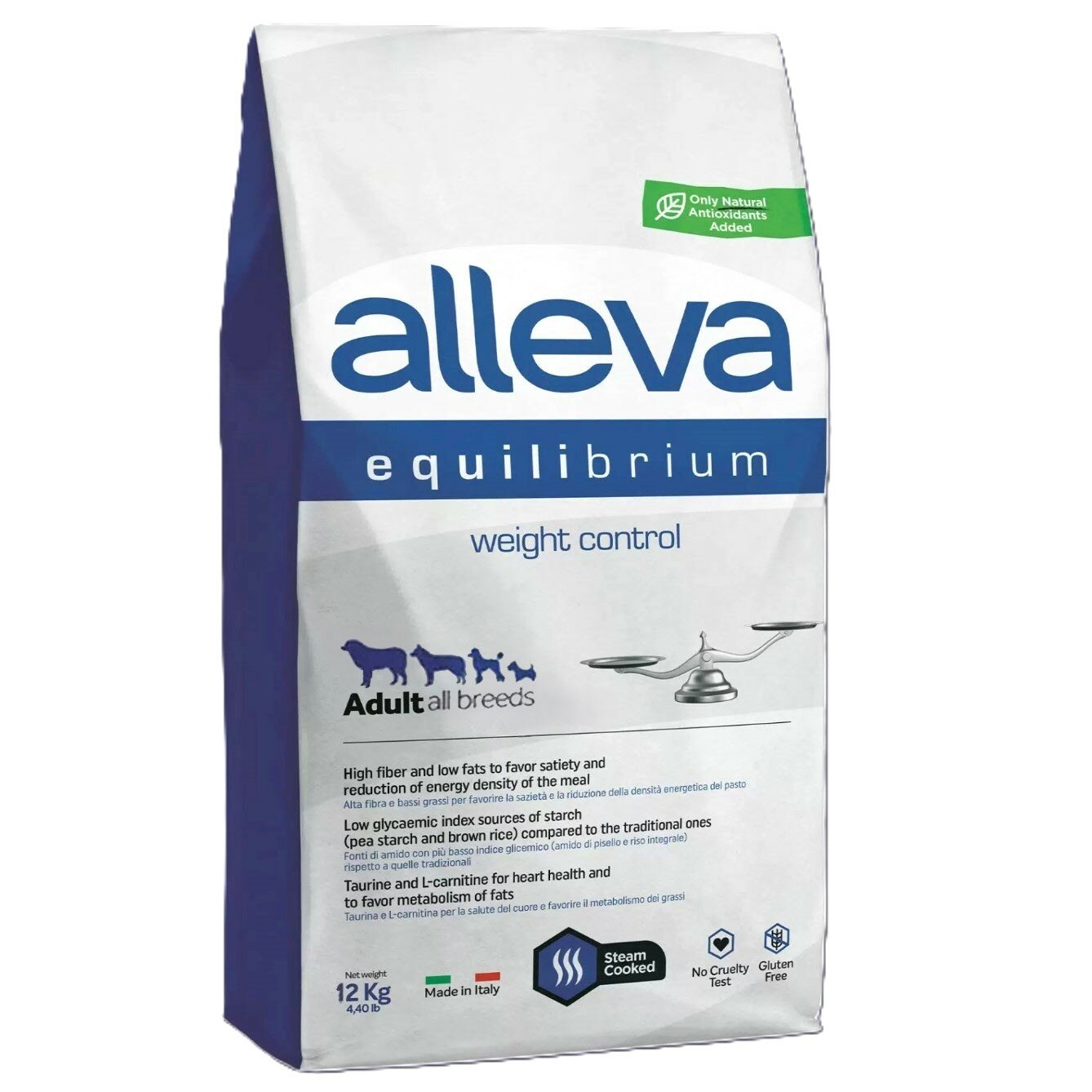 ALLEVA EQUILIBRIUM Сухой корм для взрослых собак всех пород для контроля веса 12кг