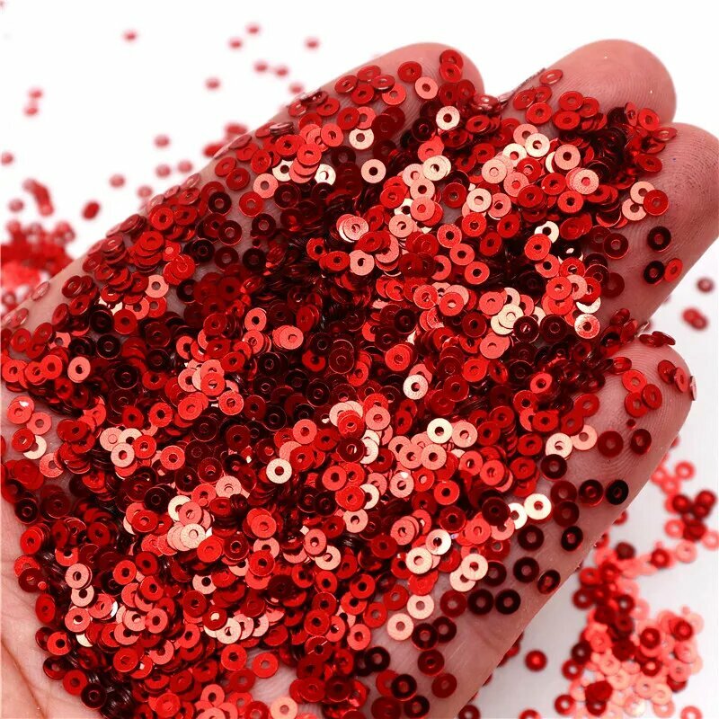 Блестки ПВХ 3 мм 4 мм 5 мм 6 мм микс цветов 4mm 20g, Красный, red