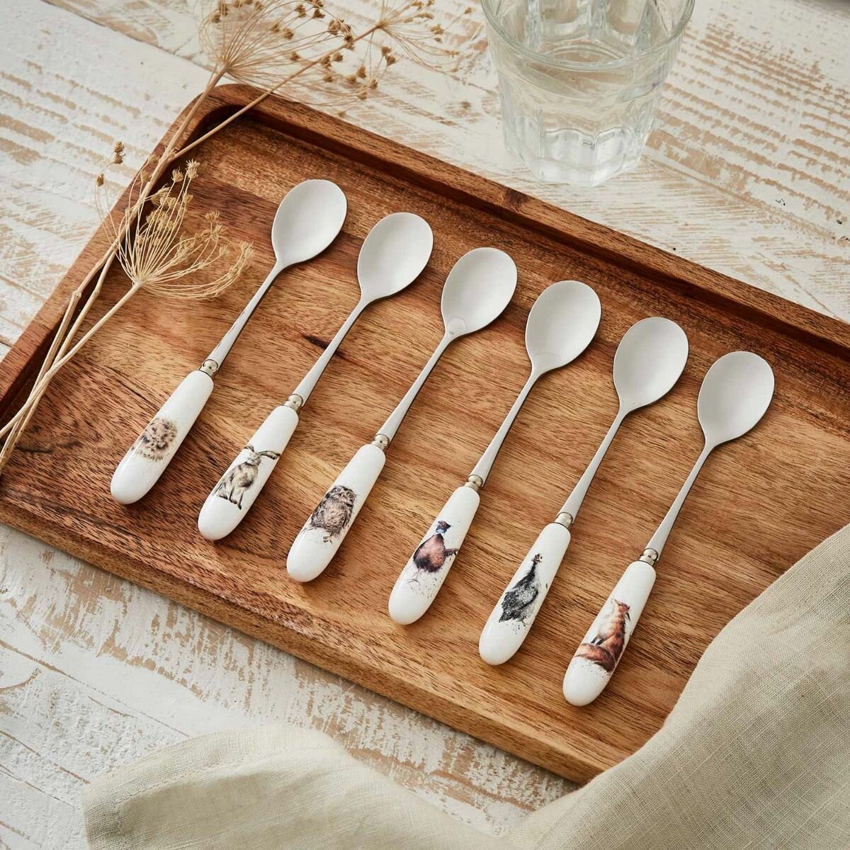 Набор чайных ложек "Royal Worcester" Wrendale Designs, костяной фарфор/нержавеющая сталь, 6 шт