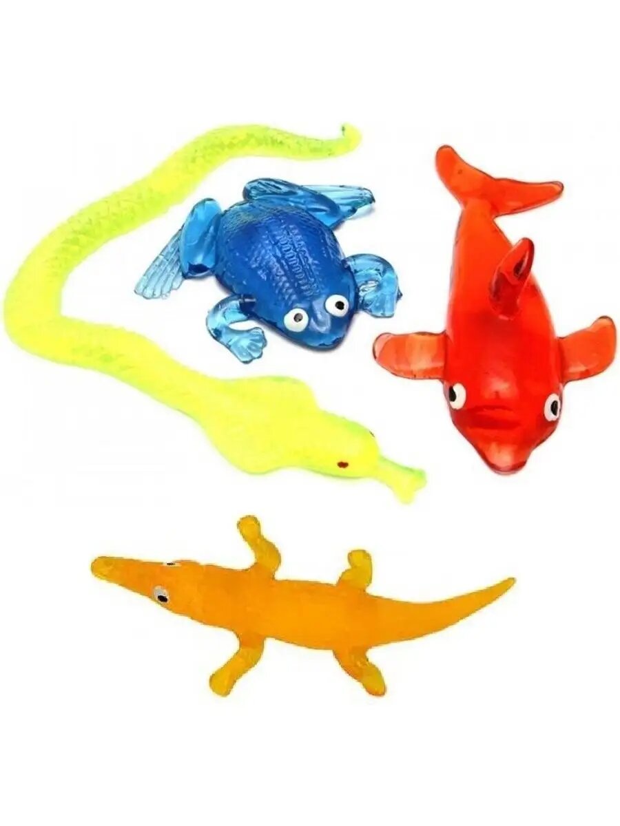 Лизуны прилипалы гелевые 4 шт разные