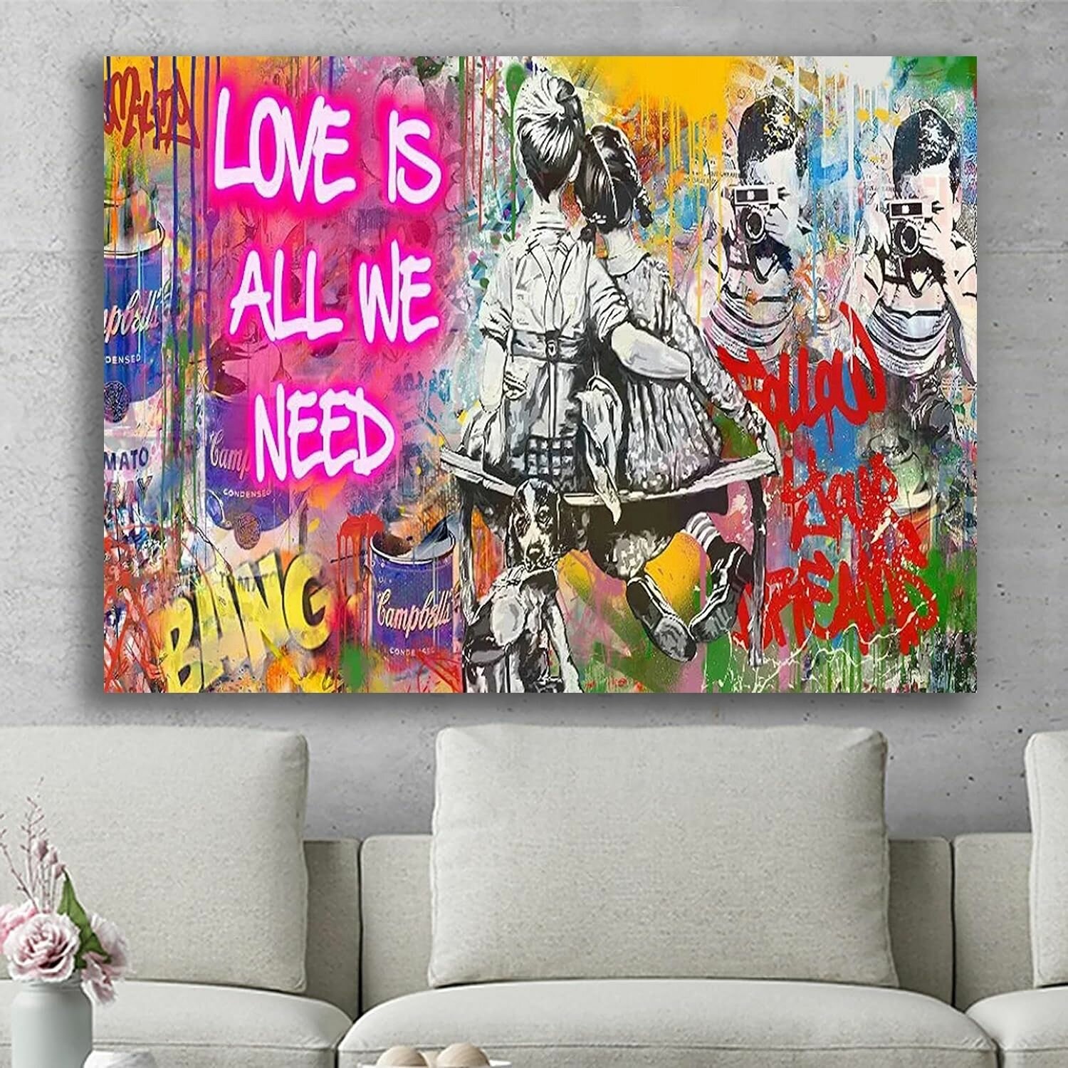 Картина Бенкси, Banksy, граффити, 50х70 см.