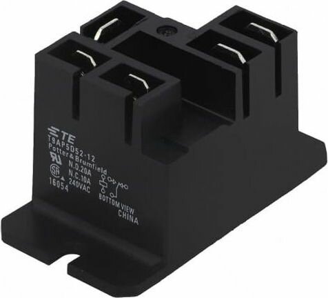 Реле TE Connectivity T9AP5D52-12 электромагнитное SPDT Uобмотки 12ВDC 20А Uобм. мин 9ВDC 1 шт