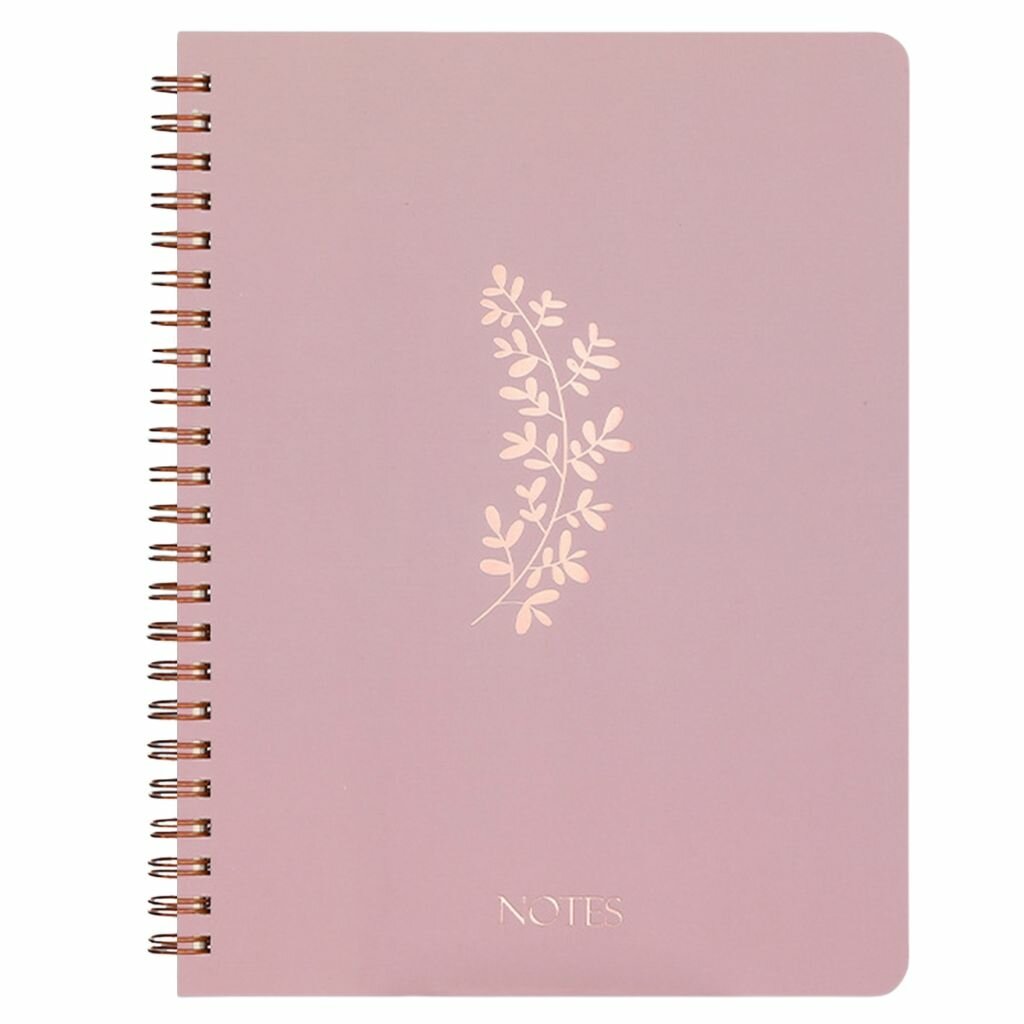 Записная книжка, Блокнот на кольцах на 80 страниц - резиновый розовый, 1 штука