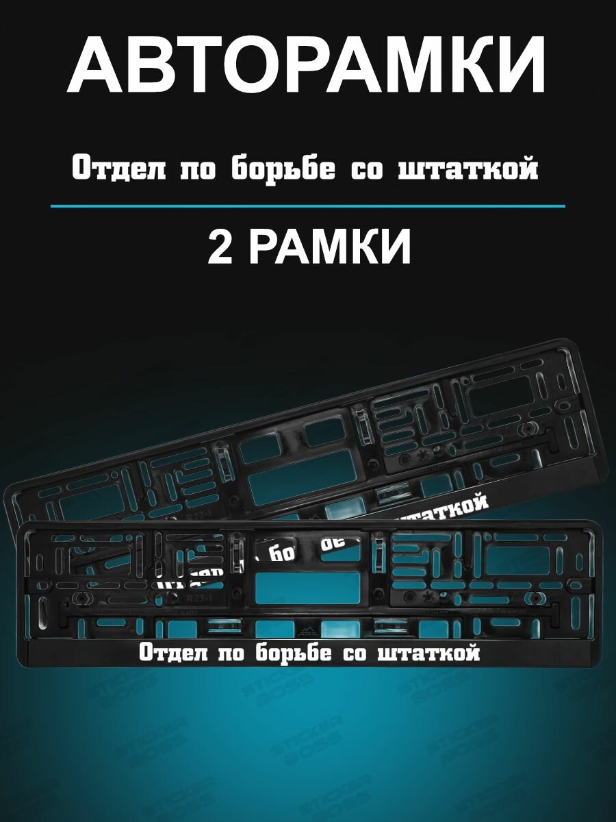 Рамки для гос номеров 2 шт с надписью Отдел по борьбе