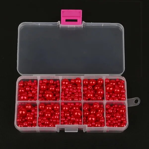 Красные бусины Beadia, пластик, 750 шт, Red 02