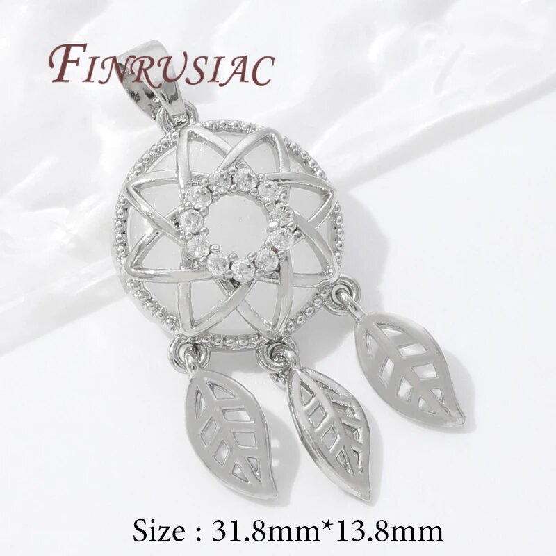 Подвеска Dreamcatcher FINRUSIAC, серебряная, 31.8x13.8 мм