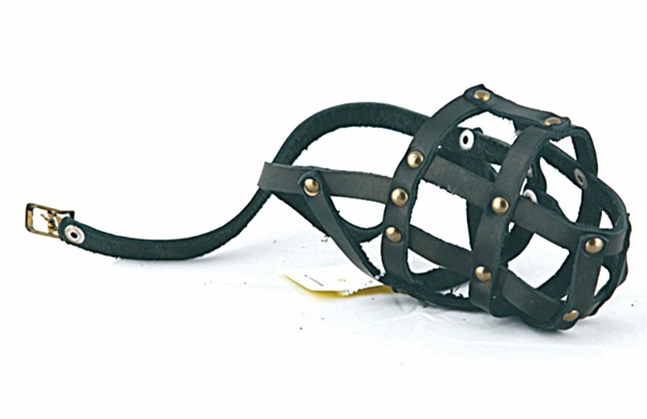 Вака Намордник кожаный № 2, объем 29 см, длина 9.5 см