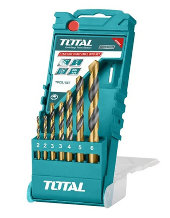 Набор сверл по металлу HSS 7шт/2mm,2mm,3mm,3mm,4mm,5mm,6mm Total