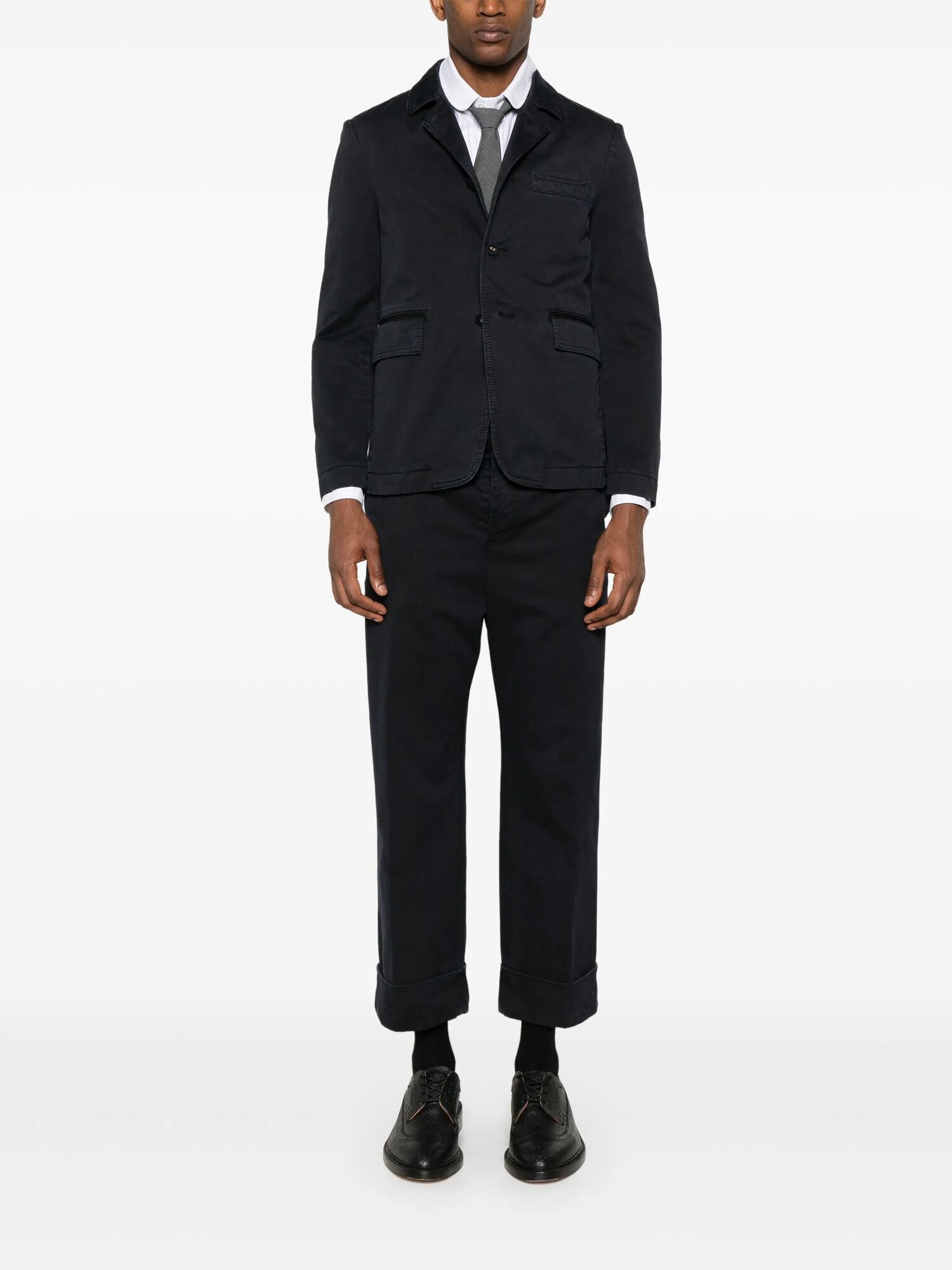 Рубашка THOM BROWNE 4-Bar, размер XS, бежевый/белый — фото 1