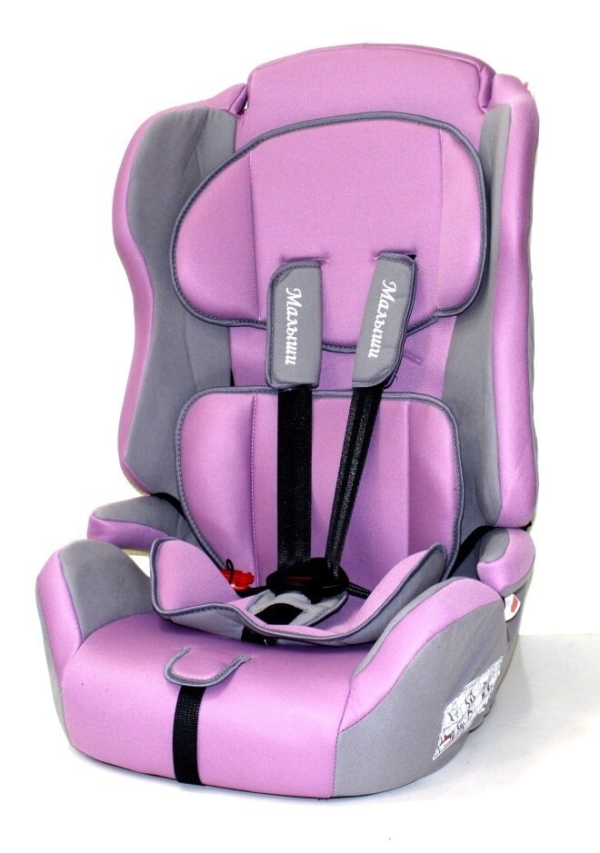 Автокресло 513 с вкладышем "Мони" (Малыш) (серый+фиолетовый) 9-36кг Stiony 1-2-3