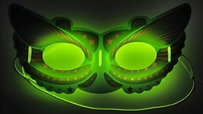 Карнавальная маска Миленд "Бабочка", цвет зеленый, неоновая (НУ-4935)