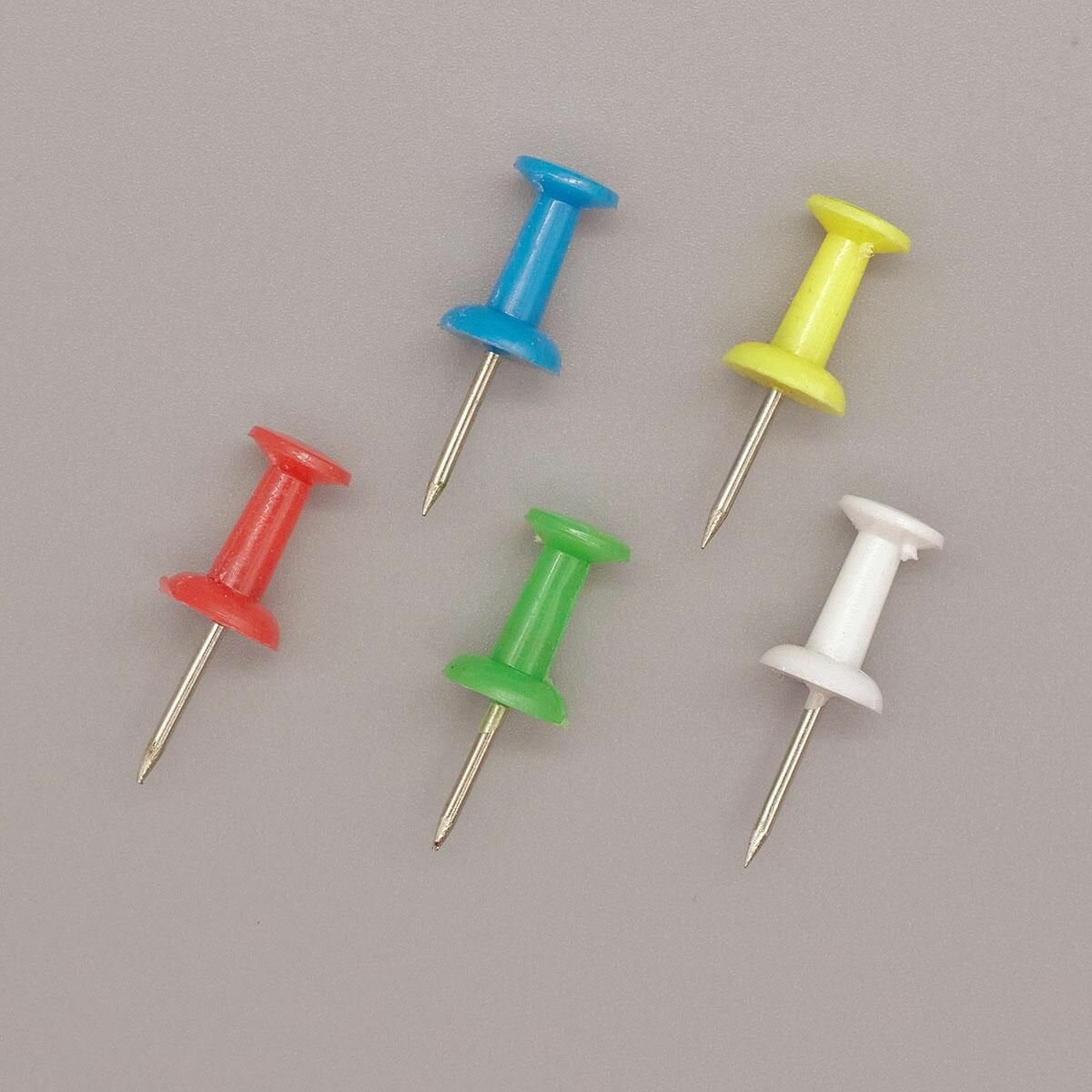 Кнопки-гвоздики DOLCE COSTO цветные, 50 шт, канцелярские, 10 упаковок